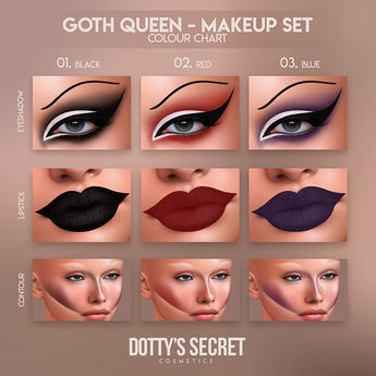 Second Life Marketplace - Dotty's Secret - Goth Queen - Makeup Set ...
